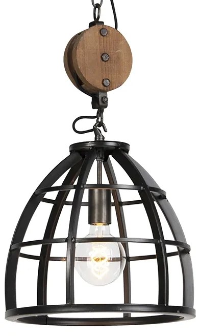 Průmyslová závěsná lampa černé ocelové stínidlo 33 cm - Arthur