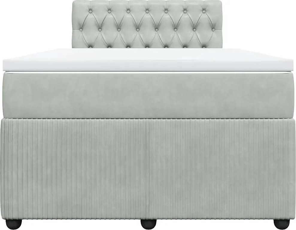 Box spring postel s matrací světle šedá 120 x 200 cm samet 3287716