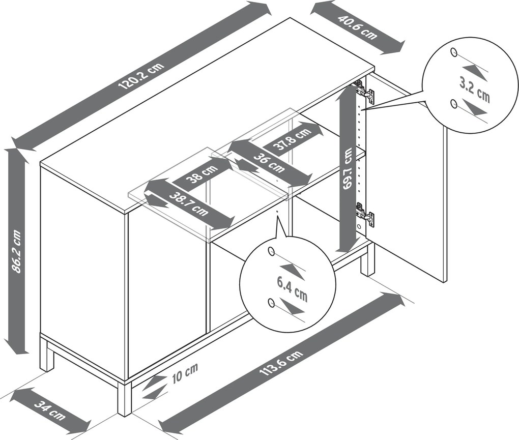 Tchibo - Komoda - barva: bílá