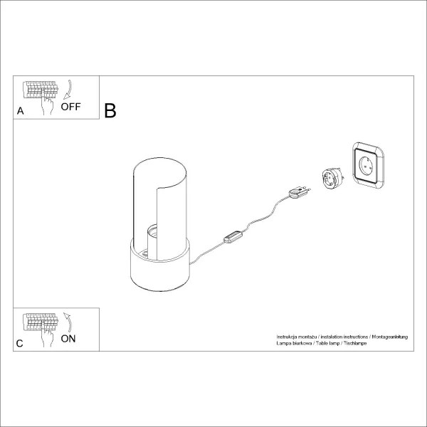 Sollux SL.1675 - Stolní lampa FLASH 1xE27/15W/230V bílá