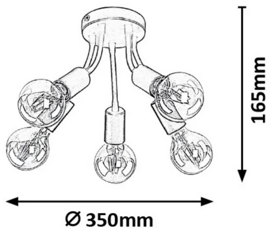 Rabalux 6809 - Přisazený lustr ALMUS 5xE27/60W/230V