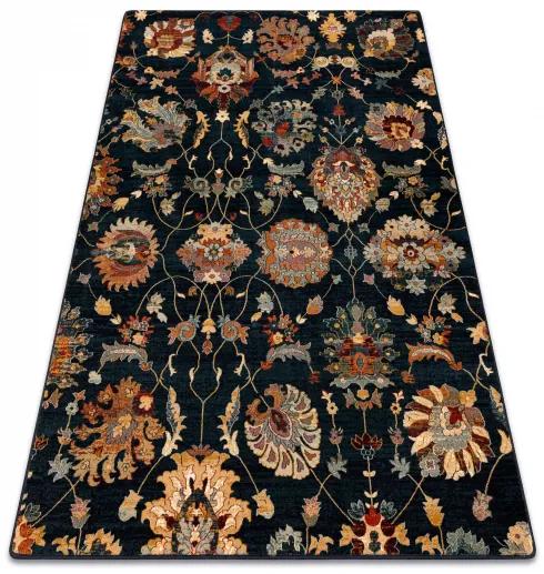 Kusový koberec vlněný Dywilan Superior Latica Navy Černý Modrý Rozměr: 235x350 cm