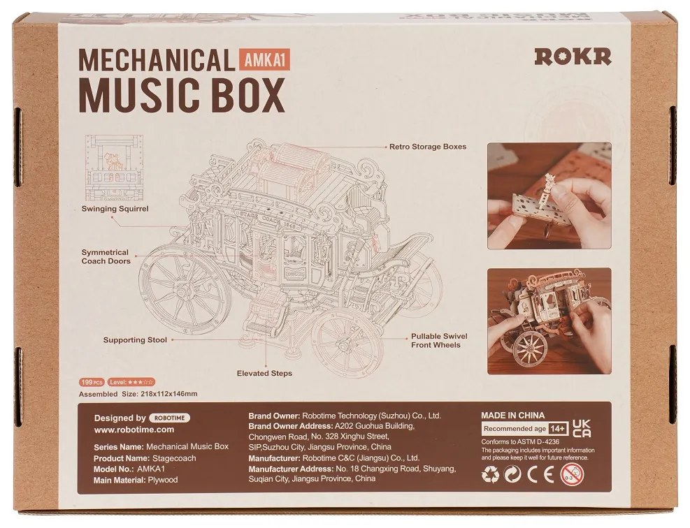 RoboTime 3D dřevěná skládačka hrací skříňky Dostavník