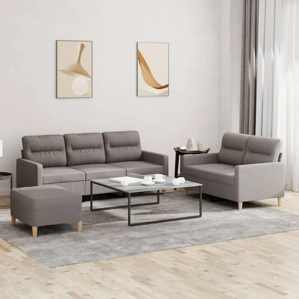 3dílná sedací souprava s poduškami taupe textil 3201615