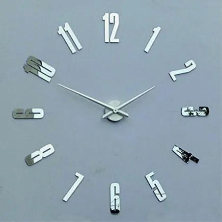 Nástěnné hodiny zrcadlo HOPARTI 3D DIY Hodiny jako obraz Moderní nalepovací nástěnné hodiny | 3D hodiny 12SZ041 HEU+