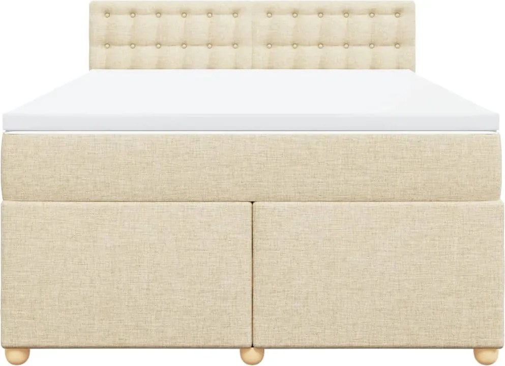 Box spring postel s matrací krémová 160x200 cm textil 3289050