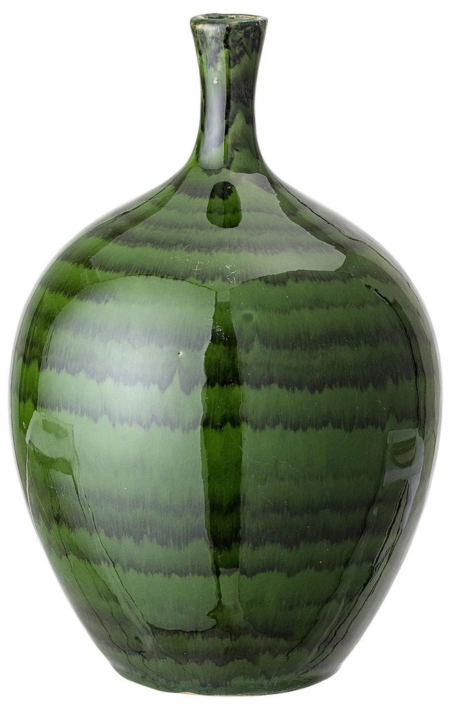 Bloomingville Keramická váza Green Stoneware, zelená barva, keramika