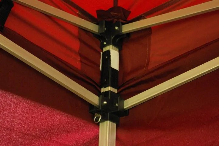 Nůžkový párty stan 3 × 6 m s bočními stěnami, vínový