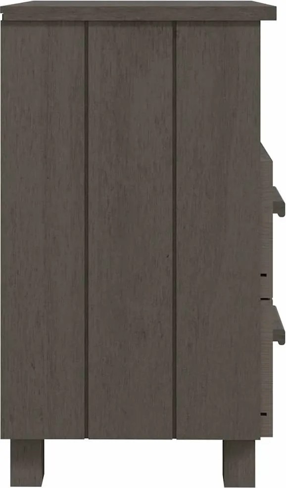 Noční stolky HAMAR 2 ks světle šedé 40x35x62 cm masivní dřevo 340419