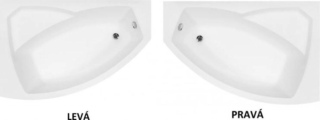 Besco Rima asymetrická vana 130 x 85 cm pravá bílá VANRIM130P