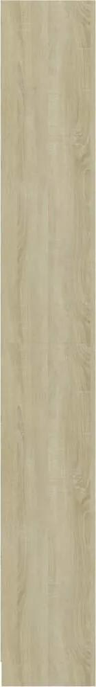 vidaXL Knihovna s 5 policemi 40 x 24 x 175 cm dřevotříska [800849] Barva: bílá s vysokým leskem