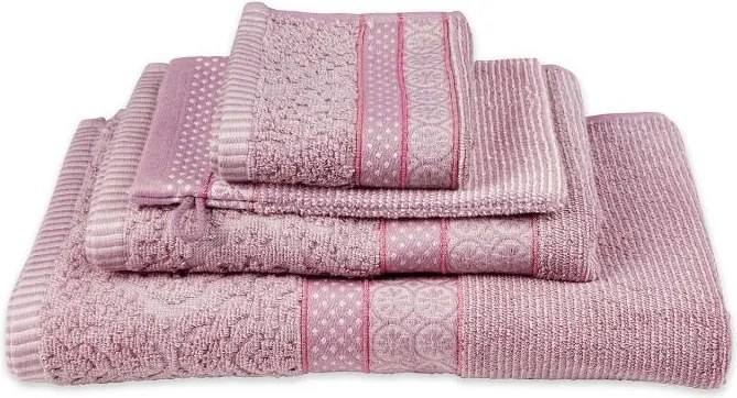 Pip Studio ručníky z bavlněného froté Soft Zellige, lila (Luxusní ručníky z bavlněného froté v designu Soft Zellige v barvě lila)