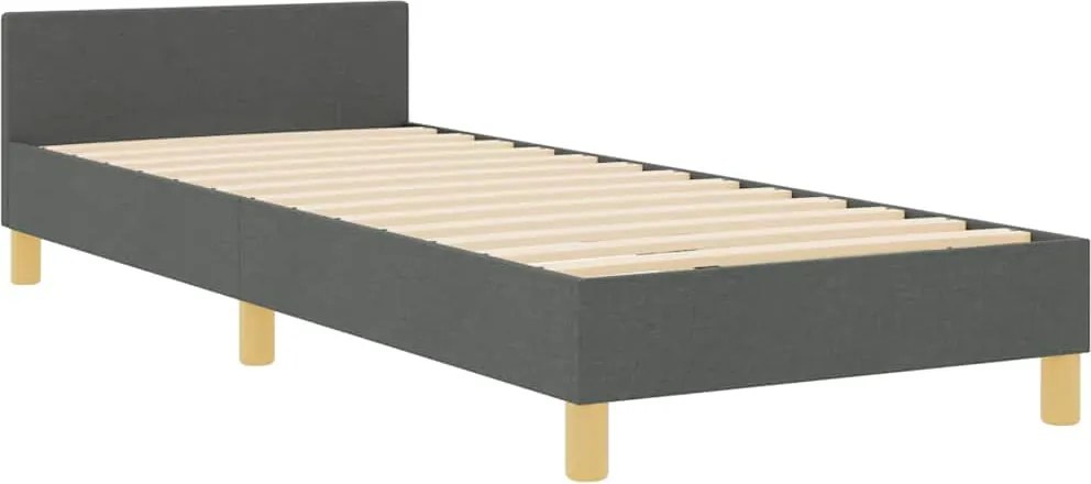 Rám postele s čelo Tmavě šedá 80 x 200 cm textil 3344607