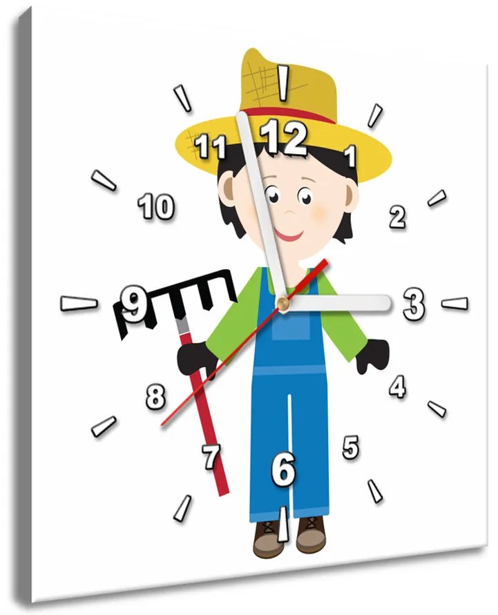 Gario Obraz s hodinami Farmář Rozměry: 40 x 40 cm