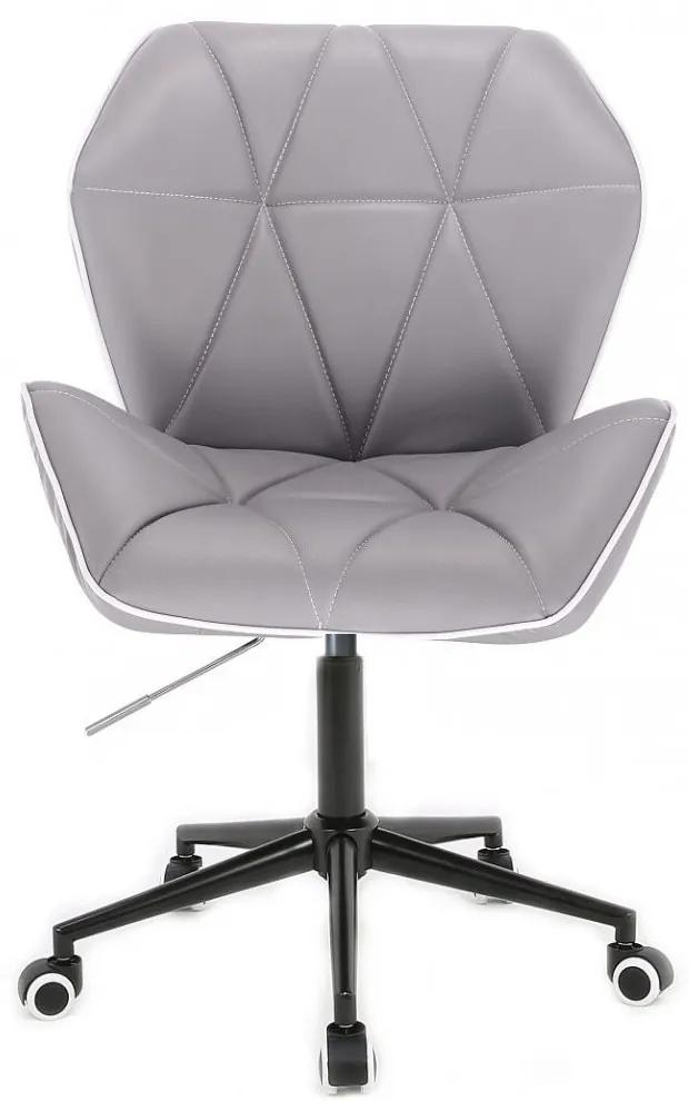 LuxuryForm Židle MILANO MAX na černé podstavě s kolečky - šedá