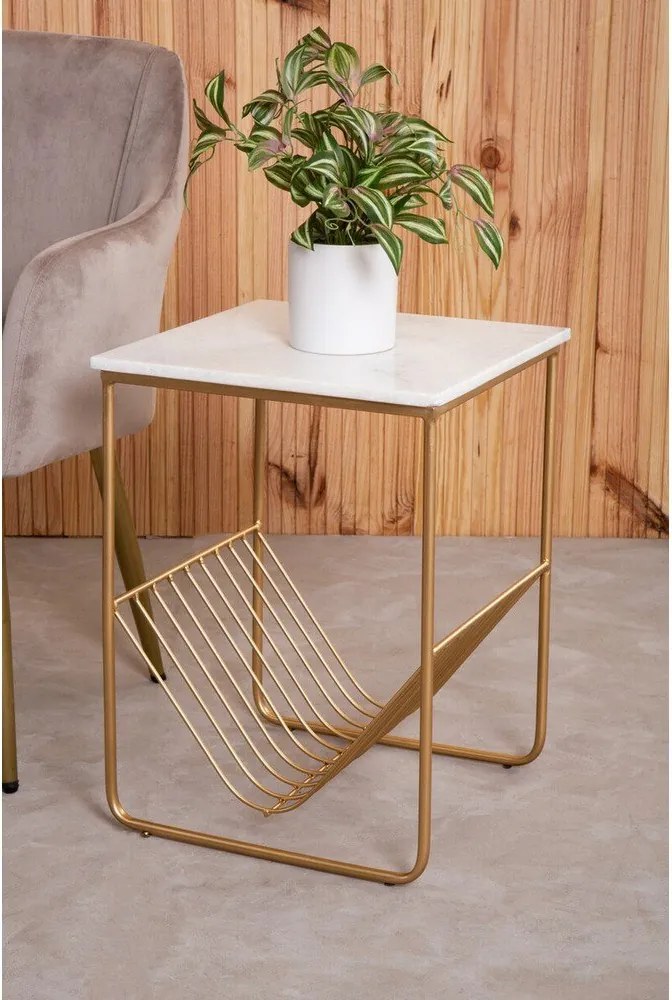 Odkládací stolek s mramorovou deskou 40x40 cm Mandoli – Premier Housewares