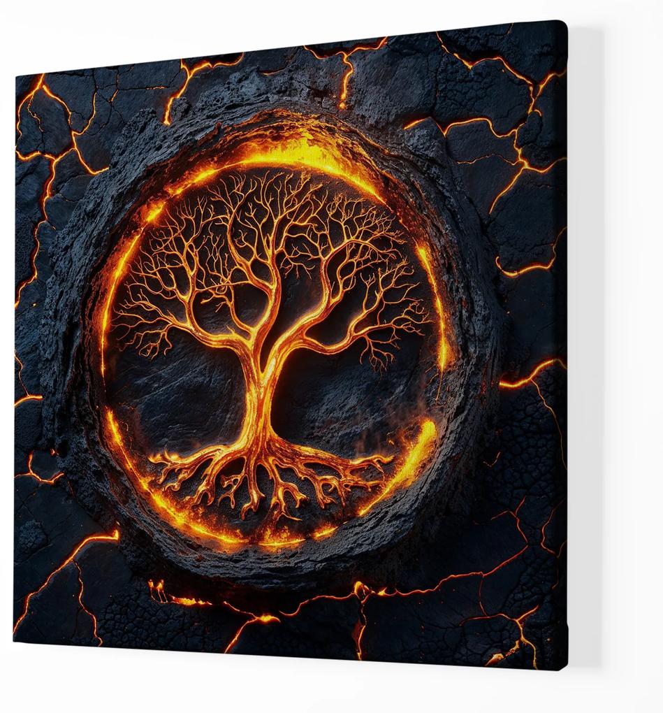 Obraz na plátně - Strom života Lava Grande FeelHappy.cz Velikost obrazu: 140 x 140 cm