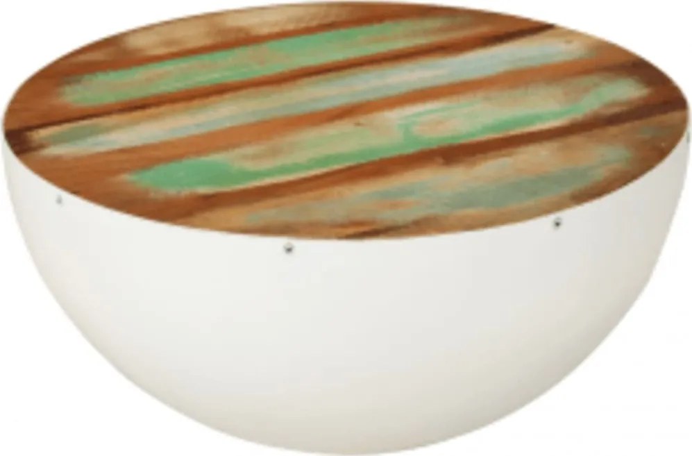 vidaXL Konferenční stolek ve tvaru mísy Ø 60 cm masivní mangovník [243353] Barva: Šedá