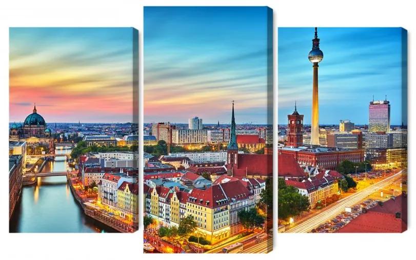 Vícedílný obraz Barevné Nebe A Panorama Berlína Nedostatek Nedostatek Plátno Canvas 60x40