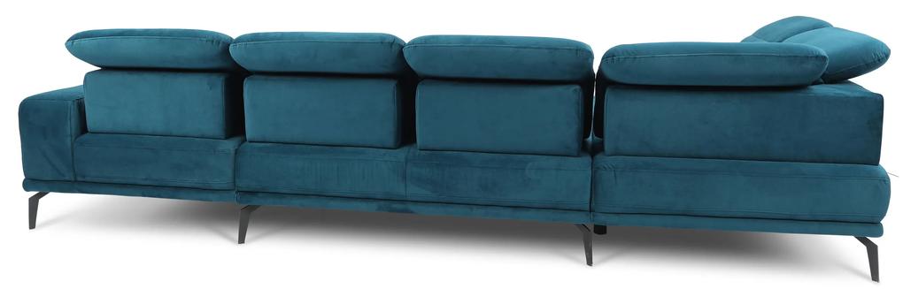 Rohová sedačka ve tvaru U Nicolette (modro-šedá) (L). 1038129