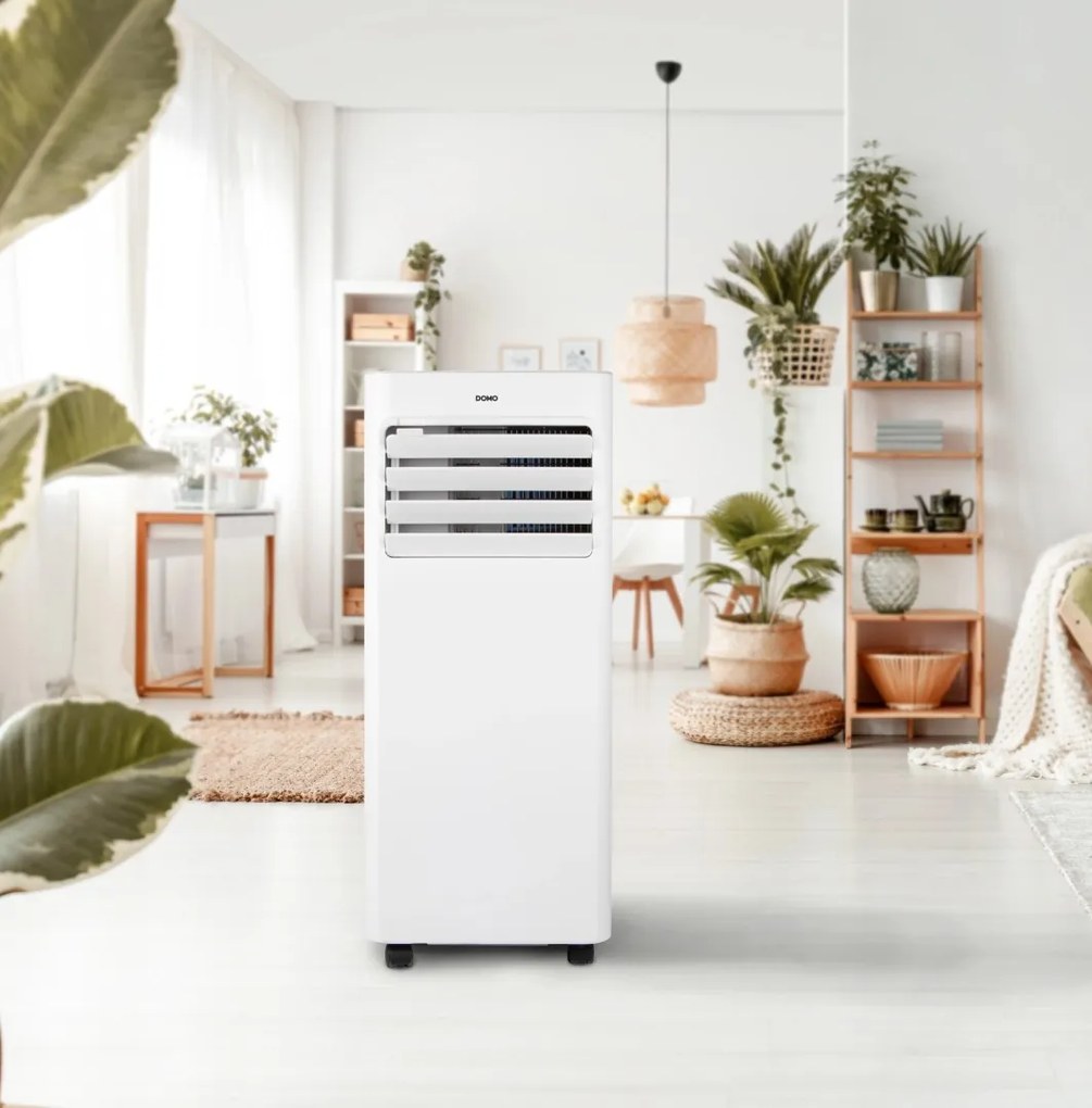 Mobilní klimatizace 4v1 COOLMAX 7000 BTU - DOMO DO10162, 2,05 kW, místnosti do 20?m2, 63 ??dB, Třída: A, dálkové ovládání, chlazení, ventilace, odvlhčování, čištění vzduchu