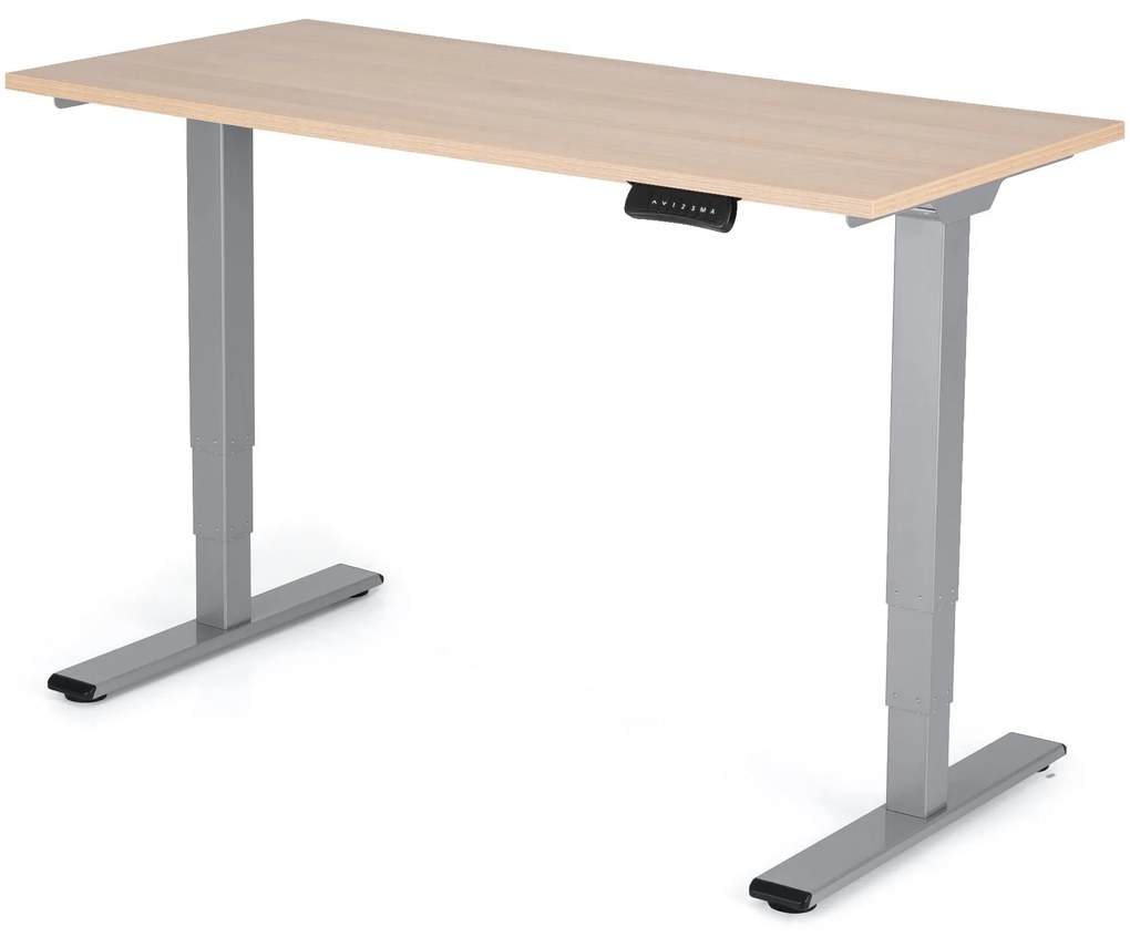 Výškově nastavitelný stůl Liftor 3segmentové nohy šedé,   deska 1380 x 650 x 25 mm dub sorano