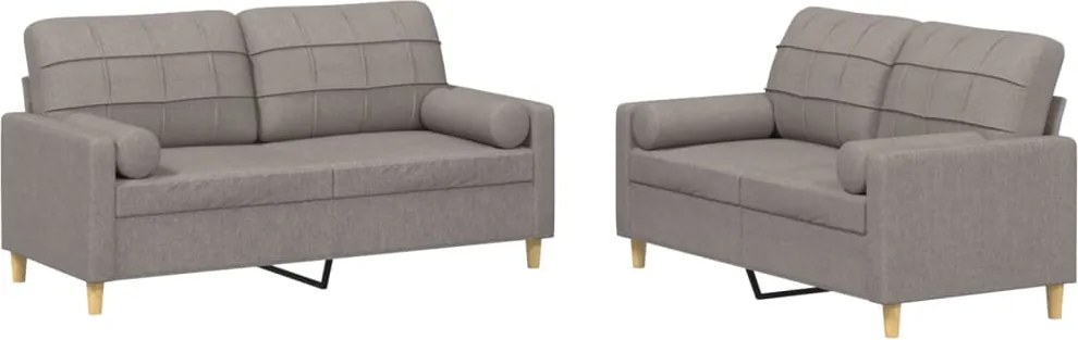 2dílná sedací souprava s polštáři taupe textil 3201297
