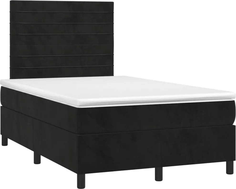 Box spring postel s matrací černá 120 x 190 cm samet 3270003