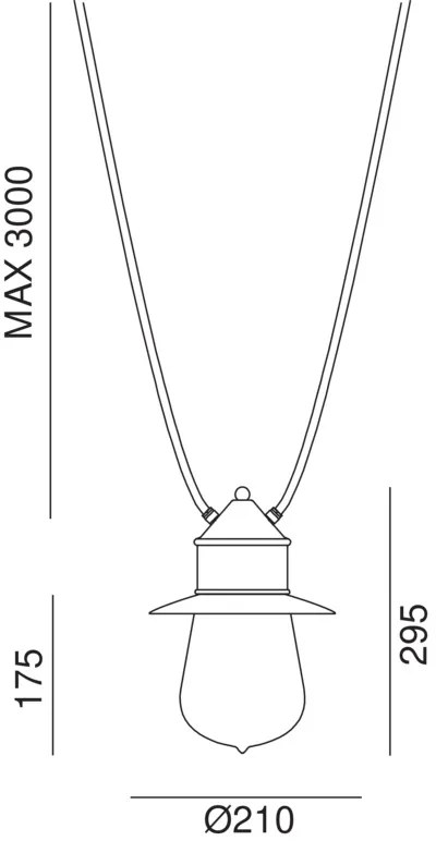 Il Fanale Designové závěsné svítidlo DROP s čepičkou 3000 mm