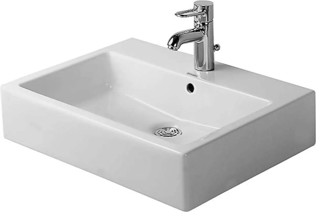 Duravit Vero - Umyvadlo na desku, 60x47 cm, s přepadem, s otvorem pro baterii, bílá 0452600000