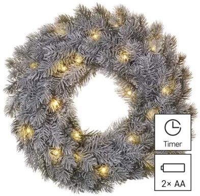 EMOS LED dekorativní vánoční věnec, 20xLED, teplá bílá, 2×AA, 40cm, časovač DCTW15
