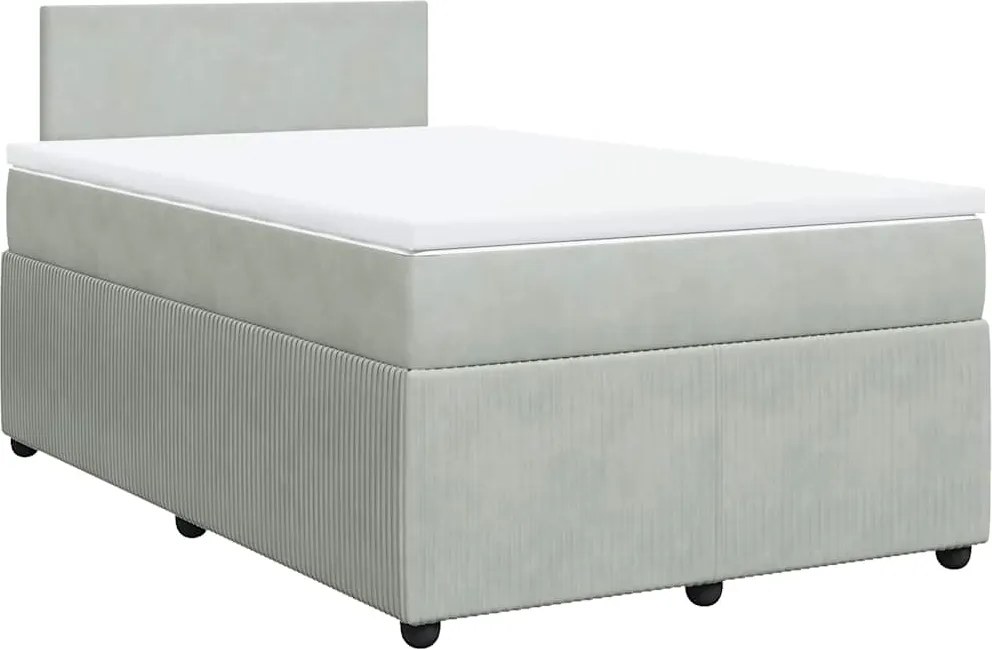 Box spring postel s matrací světle šedá 120 x 200 cm samet 3290004