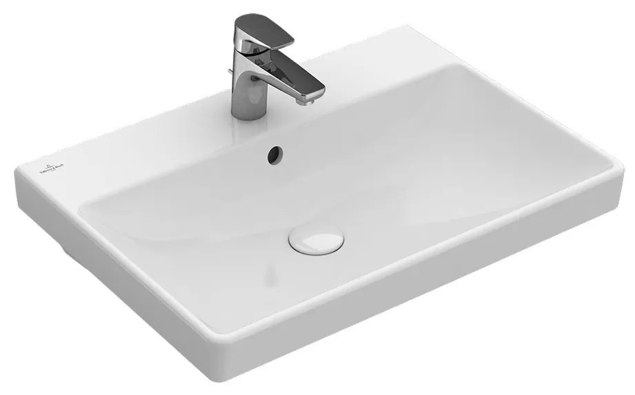 VILLEROY & BOCH Villeroy Boch AVENTO: umyvadlo na skříňku 600x470mm pro 1-otvorovou baterii, bílá Alpin, 41586001