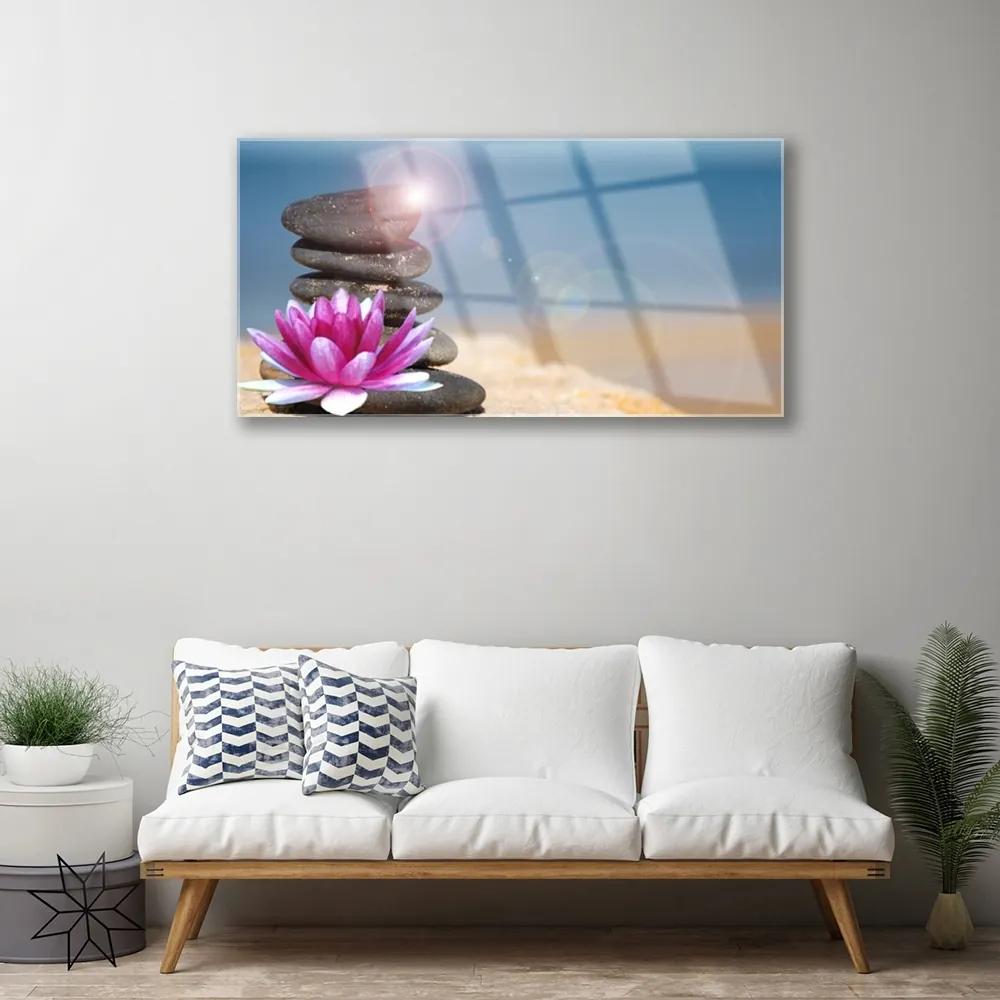 akrylový obraz Kameny Květ Umění 100x50 cm