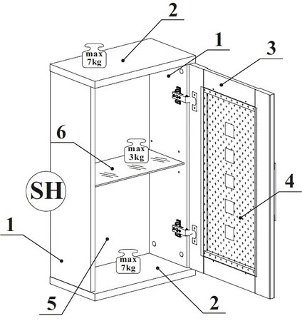 Koupelnová závěsná skříňka Poseidon, dub Sonoma