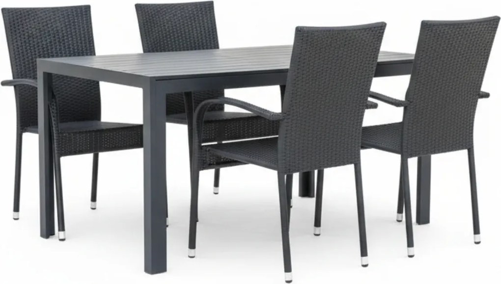 Vikio Zahradní ratanový set 140x80 pro 4 osoby DT255 antracit