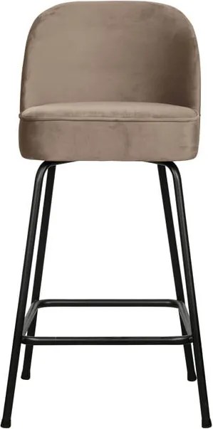 Béžová sametová barová židle (výška sedáku 64 cm) Vogue – WOOOD