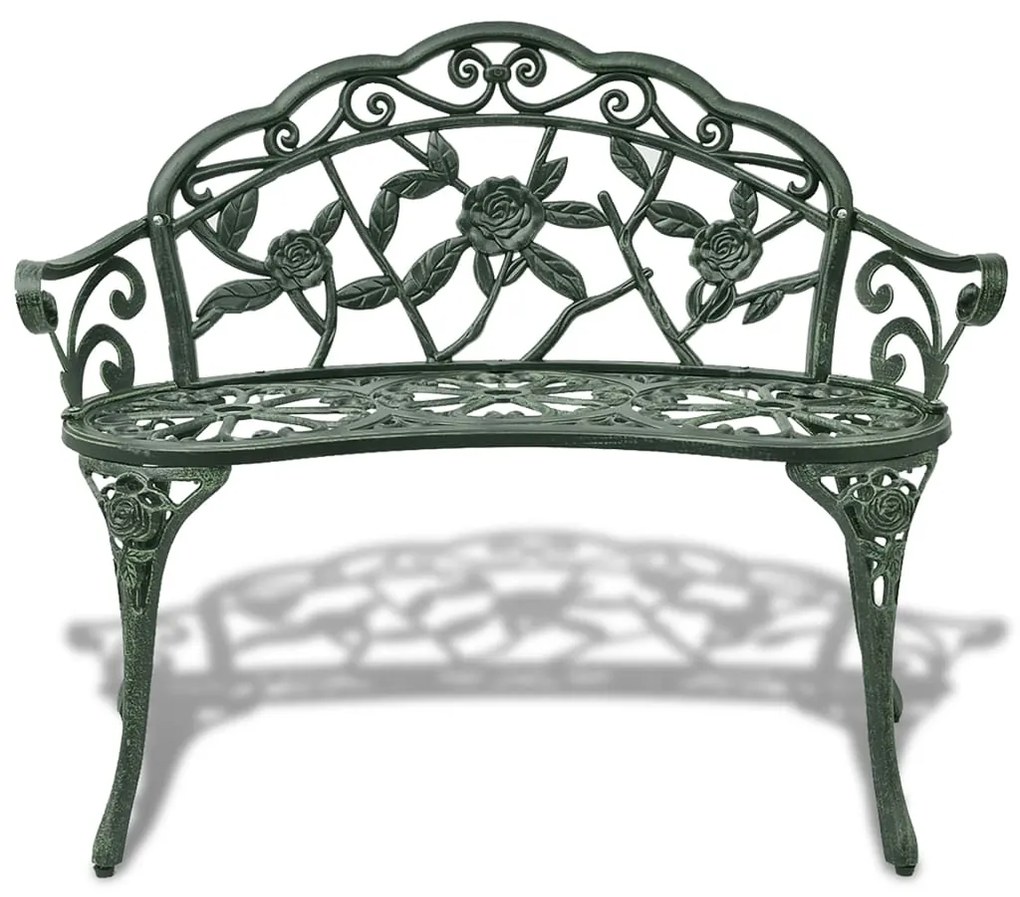 42166 vidaXL Zahradní lavice 100 cm litý hliník zelená