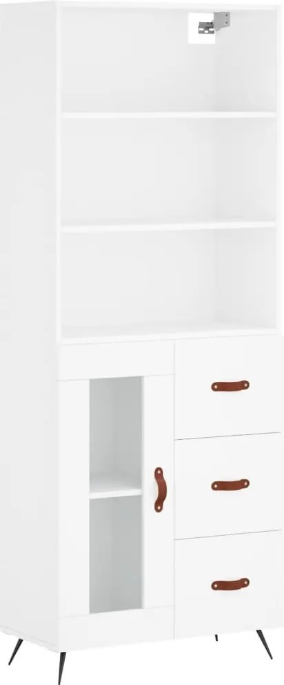 Skříň highboard bílá 69,5 x 34 x 180 cm kompozitní dřevo 3189477