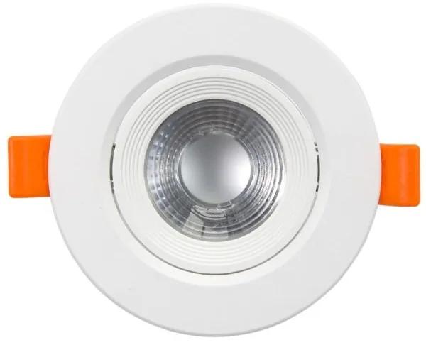 Prémiové výklopné podhledové bodové LED svítidlo 7W 550lm, studená, kruh, 9cm, 3 roky