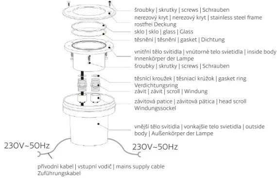 LED Venkovní nájezdové svítidlo ROAD LED/0,5W/230V IP67 6000K