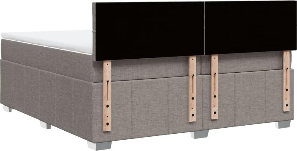 Box spring postel s matrací taupe 200x200 cm textil 3287179