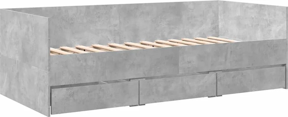 Válenda se zásuvkami bez matrace betonově šedá 75 x 190 cm 3280835