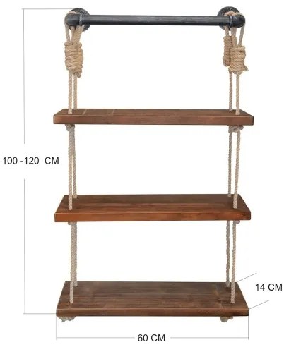 Nástěnná police 120x60 cm smrk