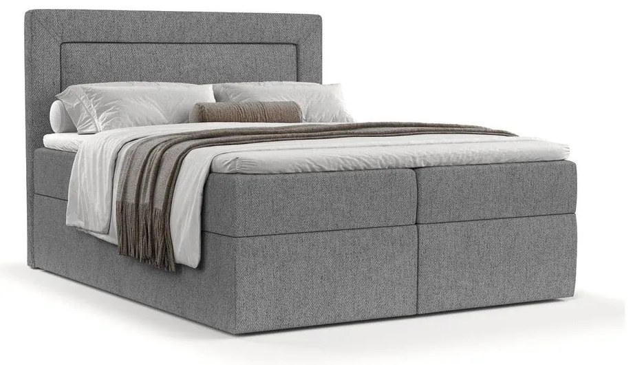Šedá boxspring postel s úložným prostorem 180x200 cm Imagine – Maison de Rêve