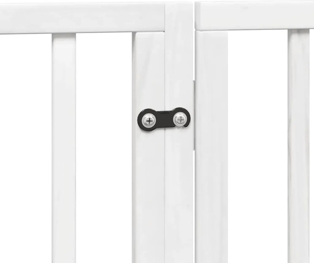 Zábrana pro psy s dvířky skládací 6 panelů bílá 480 cm topol 3155561