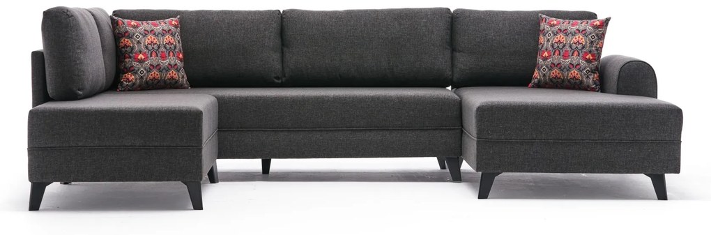 Atelier del Sofa Rohová sedací souprava Belen - Anthracite, Antracitová