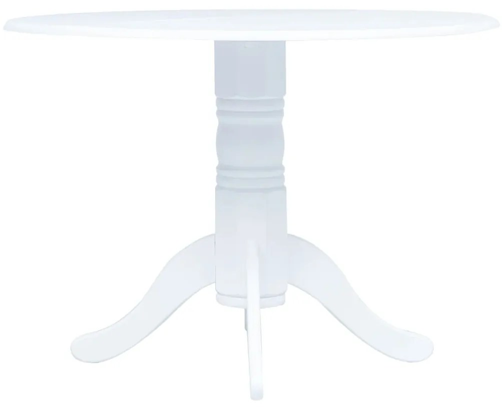 Jídelní stůl bílý 106 cm masivní kaučukovník,  247353