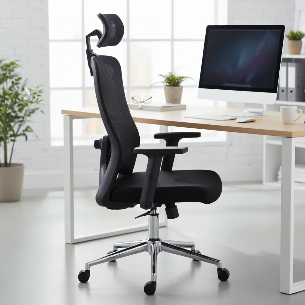 Kancelářská ergonomická židle Neoseat ZENA — síť / látka, černá, nosnost 150 kg