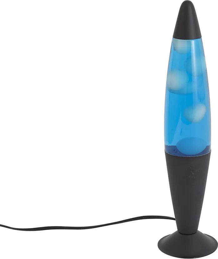 Lávová lampa modrá s bílým voskem vč. LED - Molten Lava